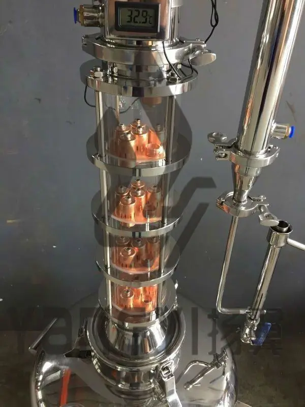 glass distillation column moonshine stills with copper bubble plate for ...