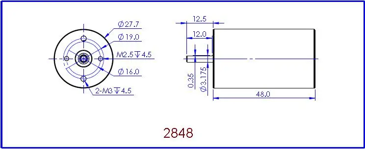 2848 Brushless Dc Motor 1960kv~6560kv 12t~20t 2 Pole Motor Kv Value Can ...