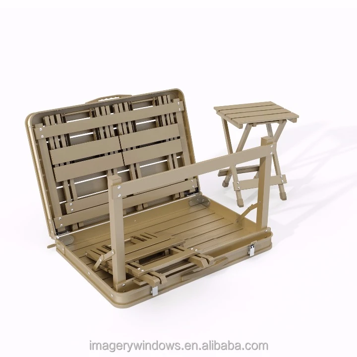 Outdoor Collapsable Table And Chair 100% Aluminium Alloy Folding Picnic ...