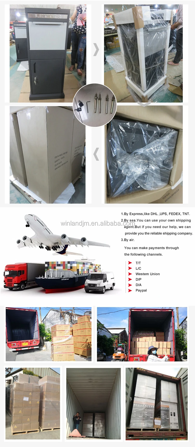 Winland Metal Waterproof Galvanized Steel Parcel Box Anti-rust And Anti ...