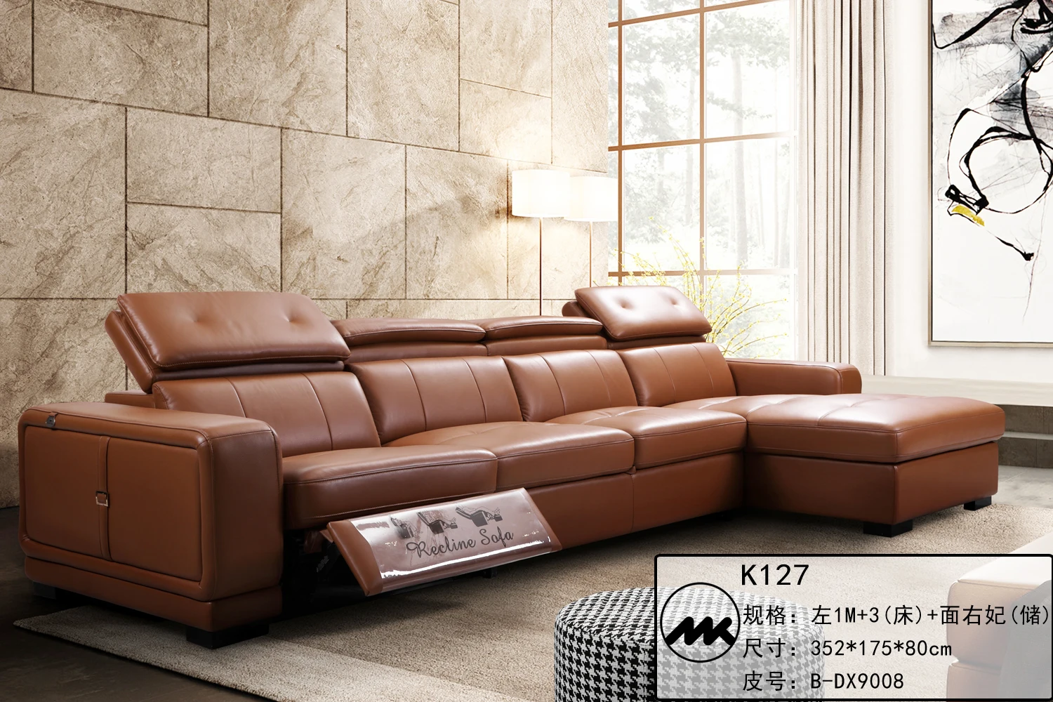 Modern Luxury Lazy Boy Corner Sofa Elegant Living Room Genuine Leather ...