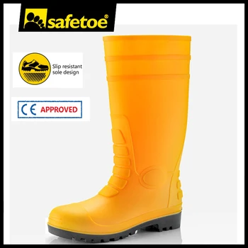 Steel Toe Yellow Pvc Boots,Rain Boots Molded,Pvc Safety Boot S5 - Buy ...