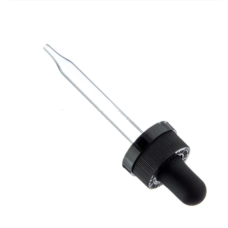 18mm 20mm Black Child Resistant Calibrated Glass Dropper Caps