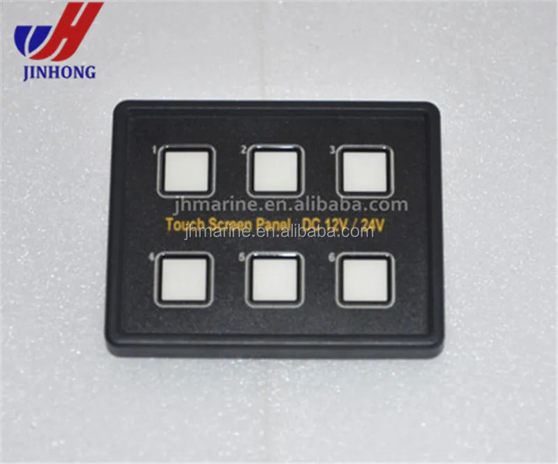 6 Gang LED Back Capacitive Touch Screen Panel Boat Caravan Switch 12 ...