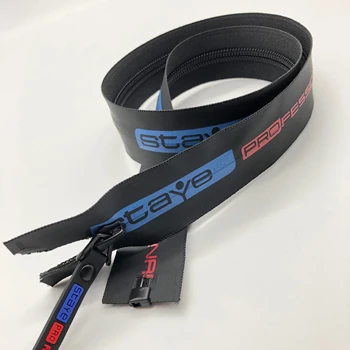 5#pu Printed Drysuit Zipper Customized Logo Invisible Waterproof Zipper ...