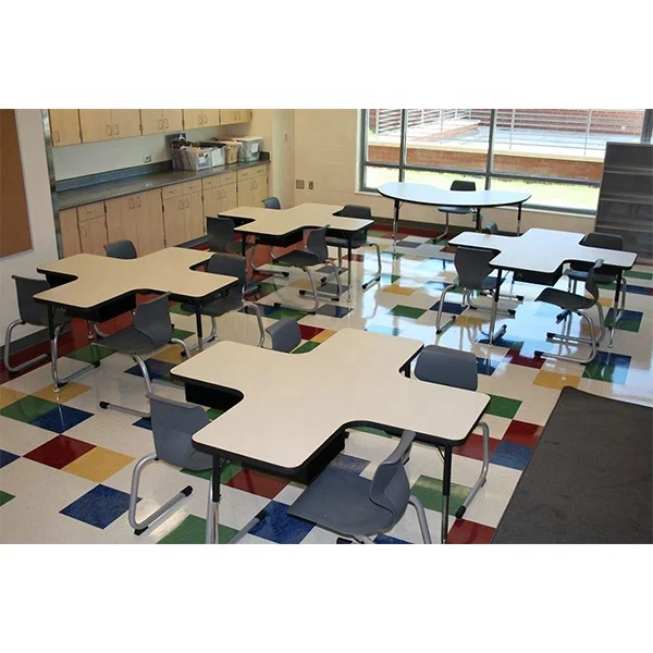 Cross Student Collaborative Study Table with Dry-Erase Table Top ...