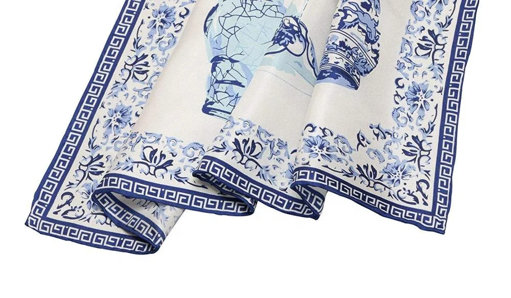 Custom Logo Design Square Designer Pure Silk Scarf Printed 90*90cm ...