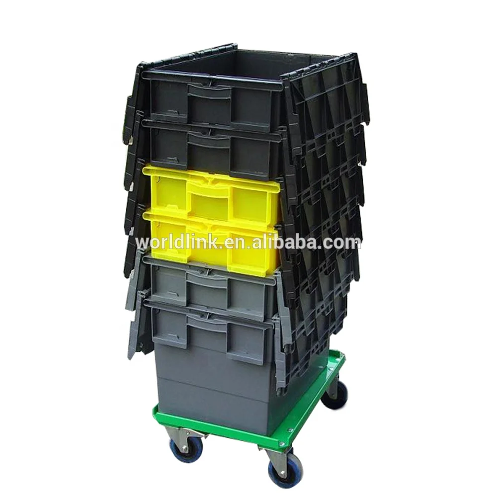 Heavy Duty 4-Wheel Stackable Plastic Dolly Cart for Tools, OEM Support