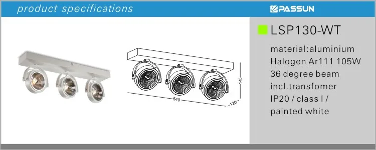 Commercial Ceiling Surface Mounted AR111 Halogen Bulb
