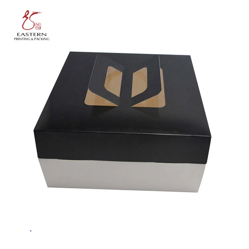 Custom Paper Packaging With Clear Window Handle Cake Boxes - Buy Cake ...
