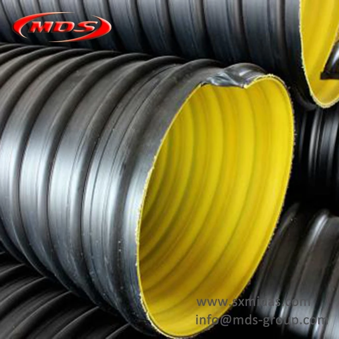 24 Inch Smooth Wall Corrugated Yellow HDPE Drainage Pipe, Flexible ...
