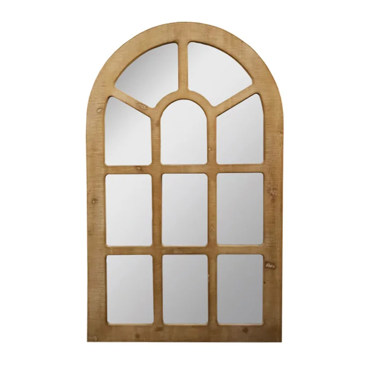 Large Decorative Window Frame Wooden Mirror Shaped Shutter Glass ...