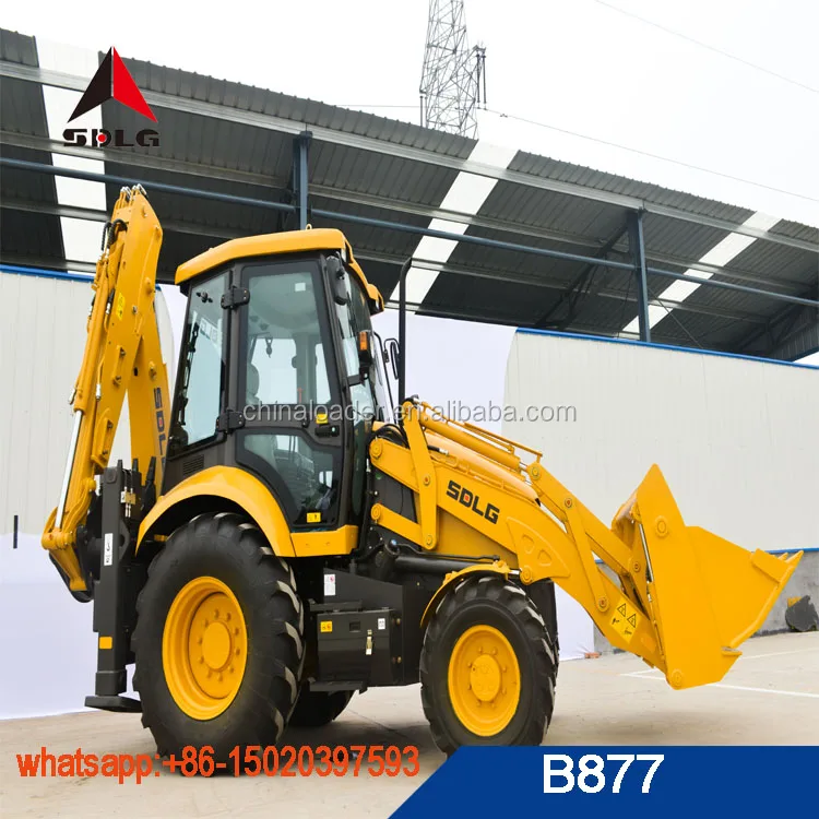 8 ton backhoe loader SDLG brand B877 construction machinery for gold ...