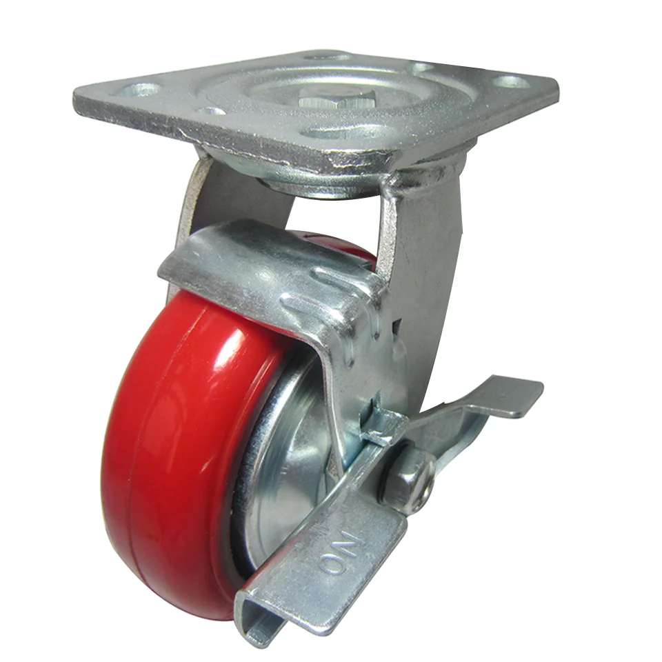 Removable Industrial Heavy Duty Cast Iron Pu Swivel Caster Wheels With ...