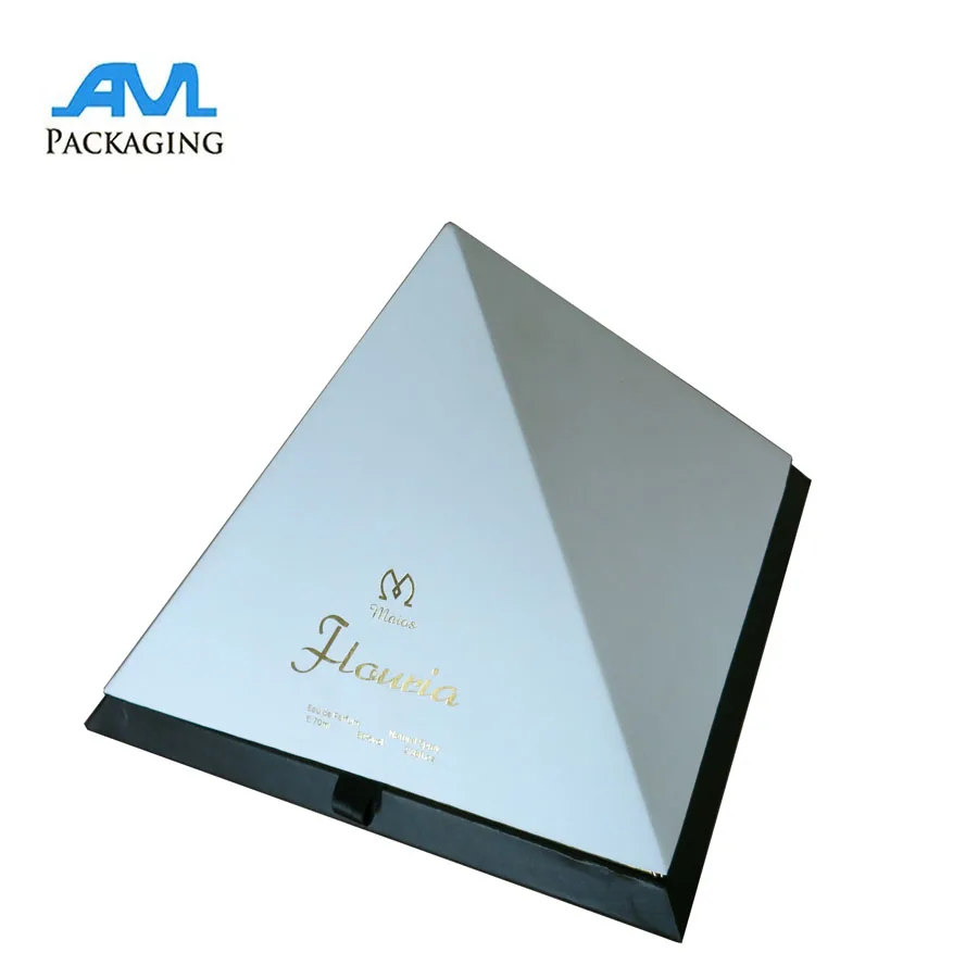 Custom with Eva Insert Luxury Rigid White Paper Pyramid Box