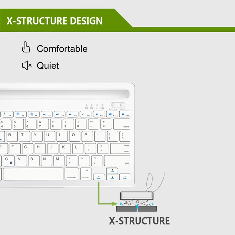 78keys ABS Multi-Devices Dual Channel Bluetooth Keyboard Rechargeable ...