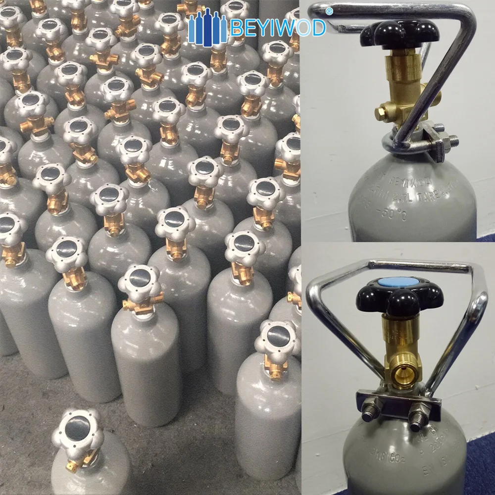 Portable 2kg Co2 Gas Cylinder Steel Co2 Bottle With Co2 Valve - Buy Co2 ...