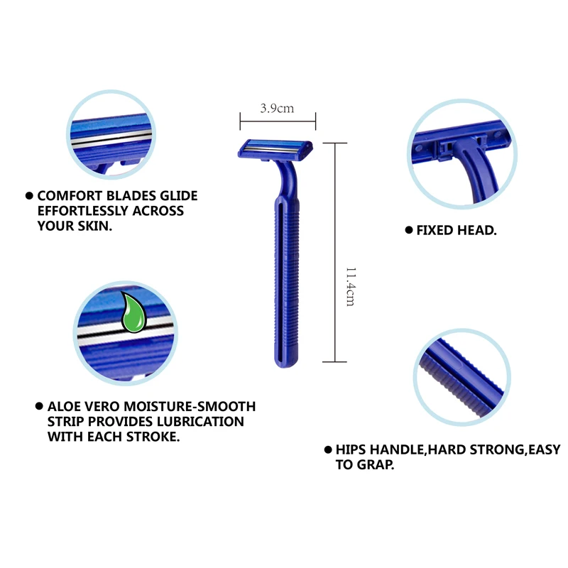 Twin Blade Stainless Steel Disposable Razor Face Shaving Razor with ...