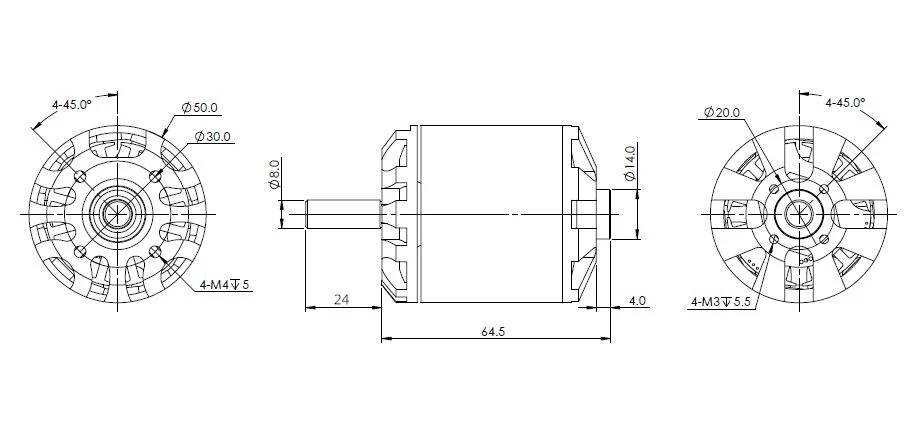 5065 Brushless Motor with Hall Sensors - 270kv Efficiency