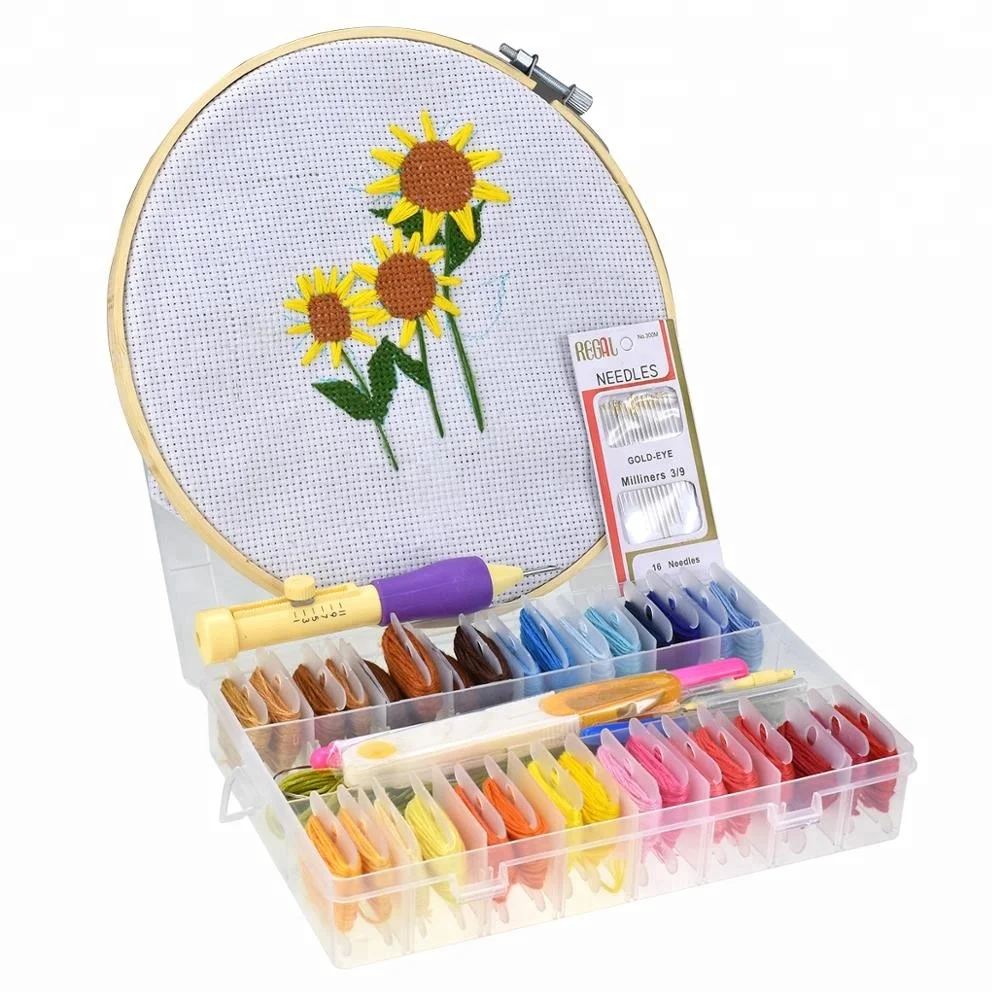 32pcs Embroidery Floss Cross Stitch Set Magic Embroidery Pen Punch ...