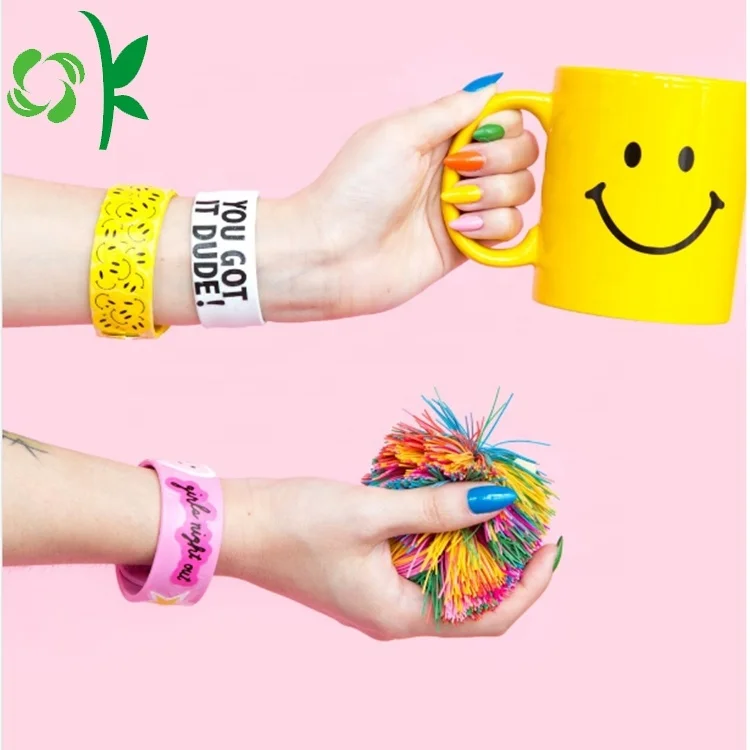 Oksilicone Custom Silicone Clap Ruler Bracelet Novelty Smiley For Gift ...