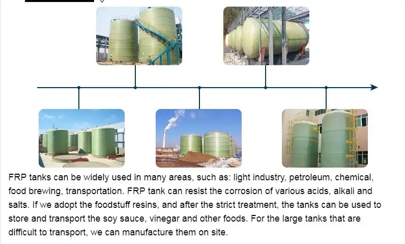 Chemical Resistant FRP Vertical Storage Tank for Hazardous Waste