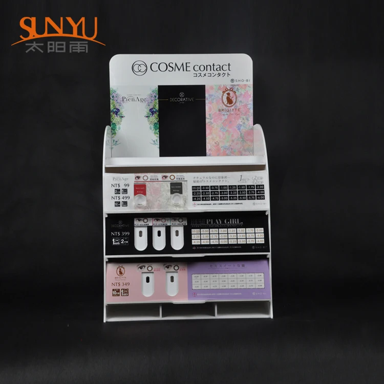 Acrylic Desktop Counter Contact Lens Display Case For Cosmetic Retail ...