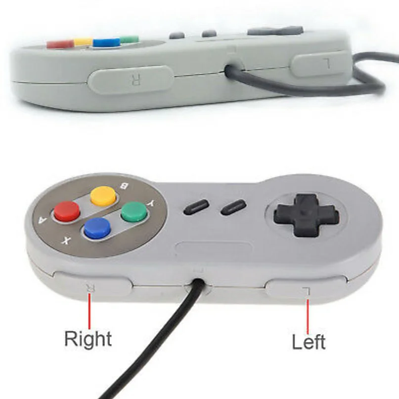 Color Button Retro USB Controller Joysticks Wired Gamepad for SNES PC ...
