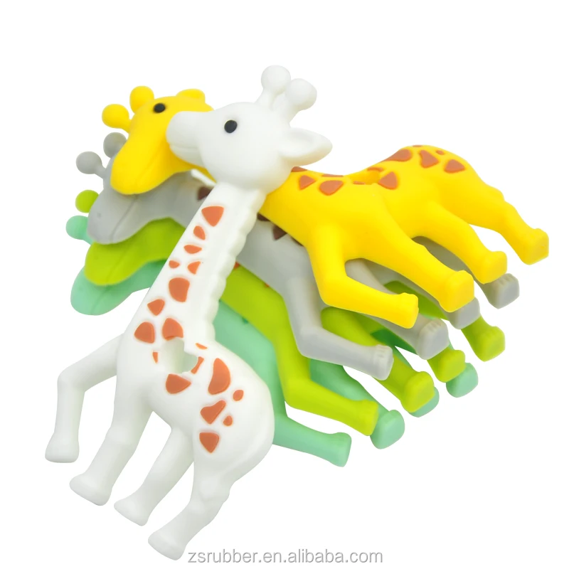 Soft Toy Style Silicone Teether Multiple Color Giraffe Baby Diy Pendant ...