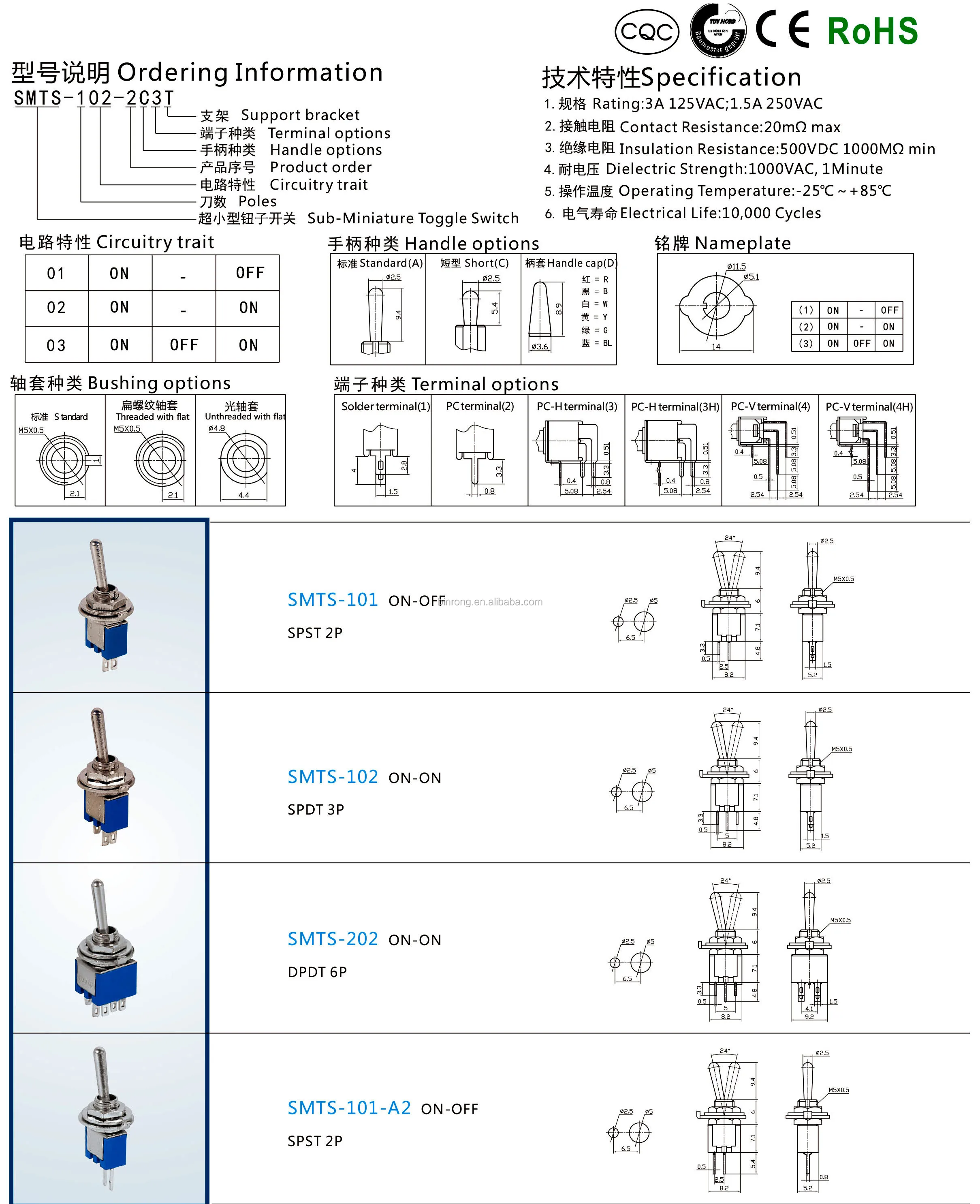 Heavy Duty Aircraft Toggle Switch with Safety Cover Guard