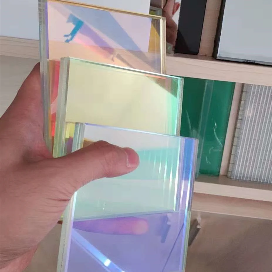 tempered iridescent glass wall panel iridescent dichroic glass wall ...