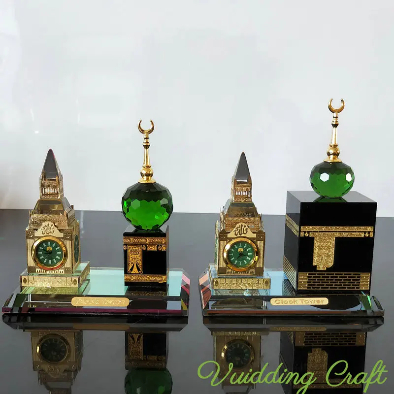 Crystal Muslim Kaaba+clock Tower For Islamic Souvenir Gift - Buy ...