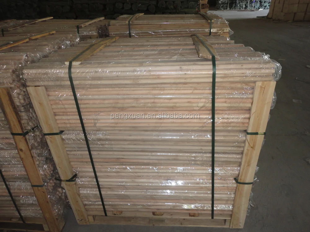 Factory Wholesale Natural Wood Fence Pole On Sale Broom Handle And ...