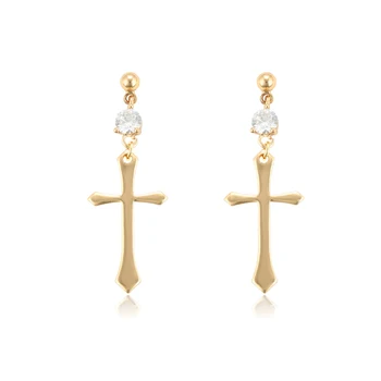96936 Xuping 18k Gold Color Hoop Wholesale Cross Women Earrings - Buy ...