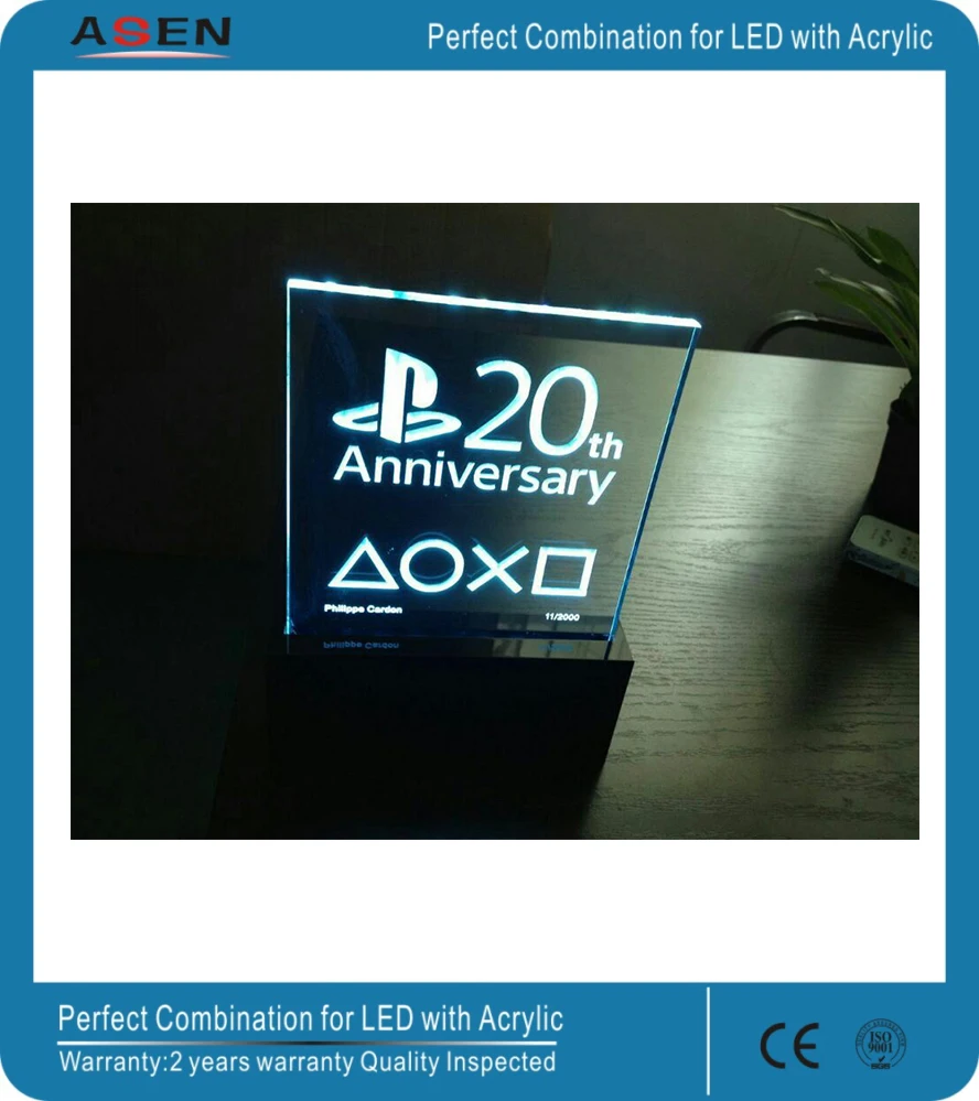 Customized Double Sided Acrylic LED Branding Sign Stand Display on ...