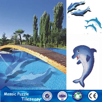 Custom Dolphin Pattern Design Swimming Pool Mosaic Tile For Pool - Buy ...
