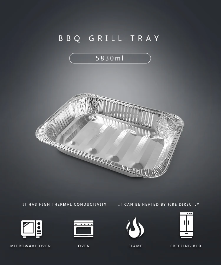 Heavy Duty 5830ml Aluminum Foil Trays For Barbeque Large Size Turkey ...