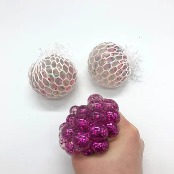 Stress Squeeze Ball In Net With Glitter Fidget Toy 50mm - Buy ...