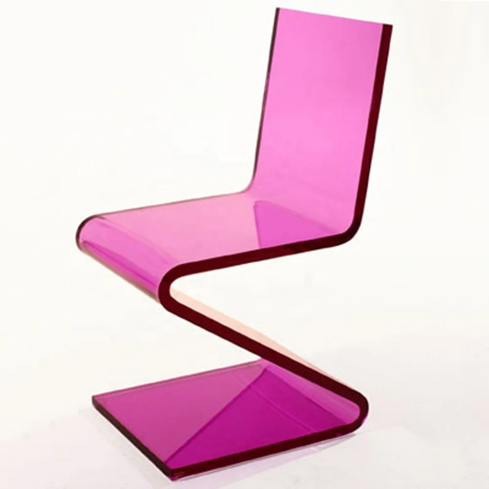 Clear Acrylic Z-Shaped Chair - Modern & Durable Design