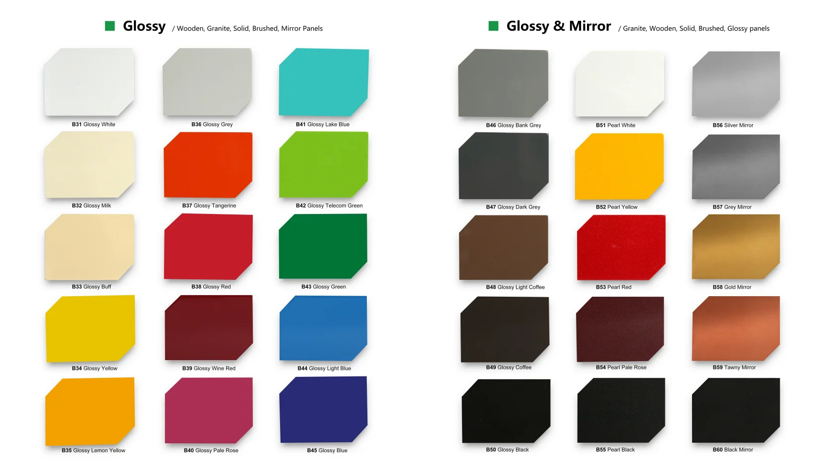 Factory 4mm Pvdf/pe Coated Golden/silver Mirror /high Glossy/wood Grain ...