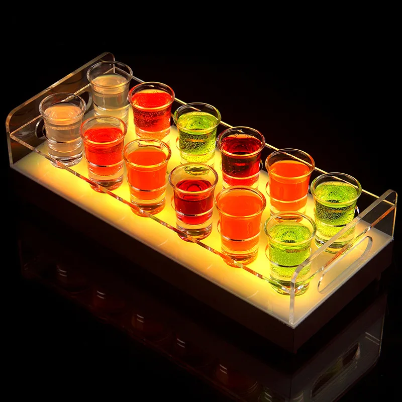 Light Up Led Wine Tray Acrylic Led Shot Glass Tray With Led Lights ...