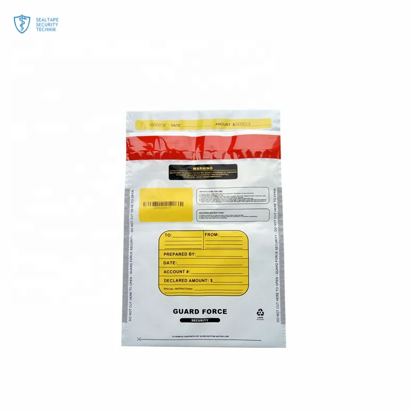 Custom LOGO Temper Evident Security Mail Bag Bags for Cash Money