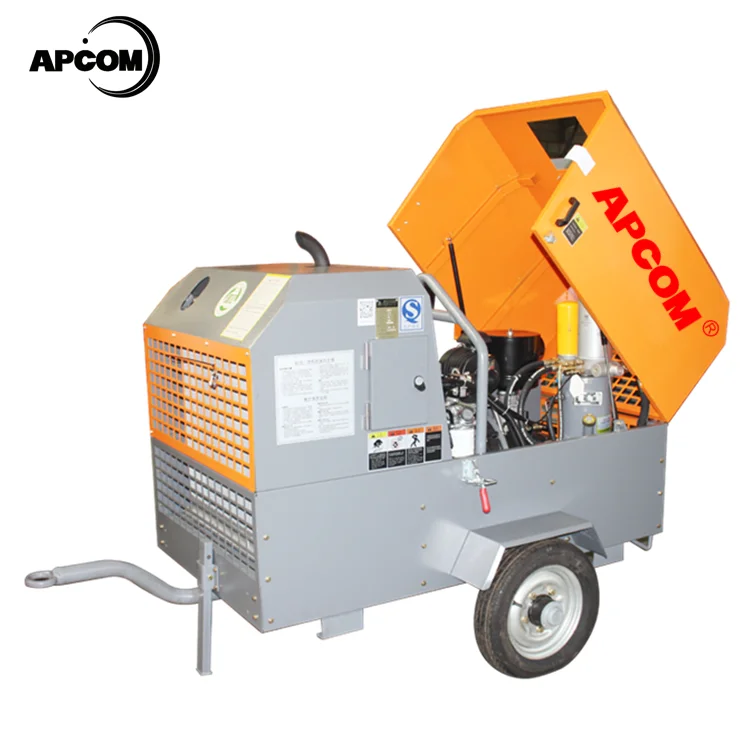 Portable Diesel Powered Engine Mining Compressor APCOM 185 CFM
