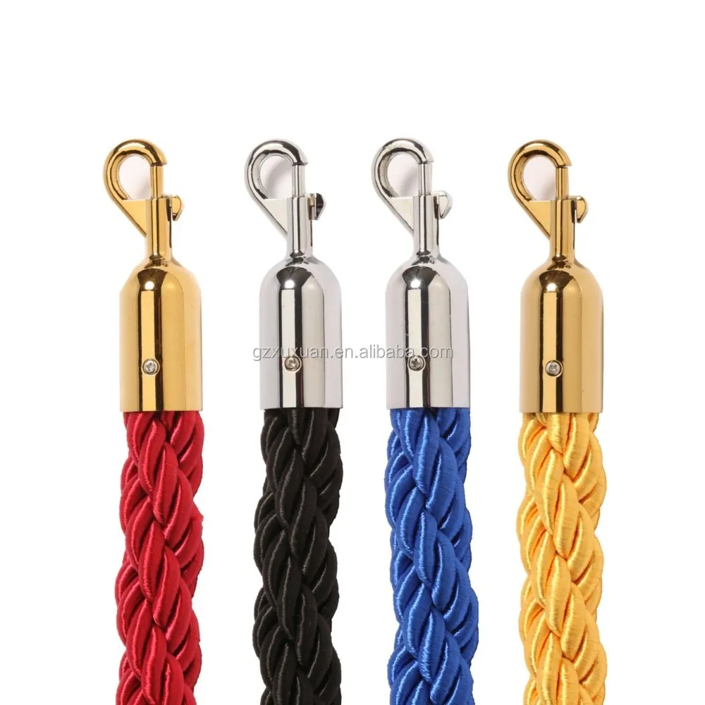 Red Twist Barrier Posts Ropes Barrier Stanchion Snap Hook - Buy Rope ...
