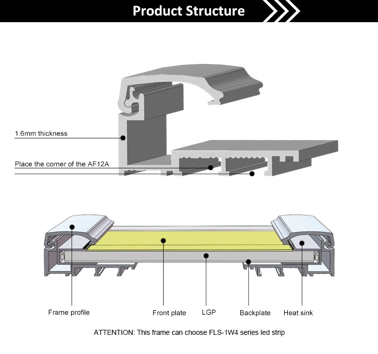Led Lighted Box Frameless Profile Display For Advertising Exhibition ...
