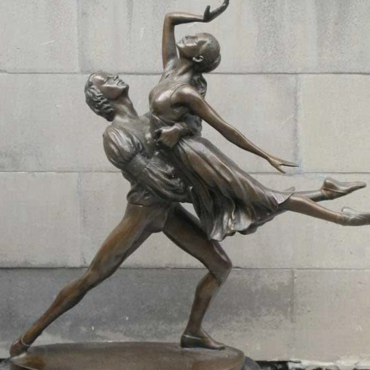 Custom Life Size Romantic Outdoor Modern Art Bronze Couple Dancing
