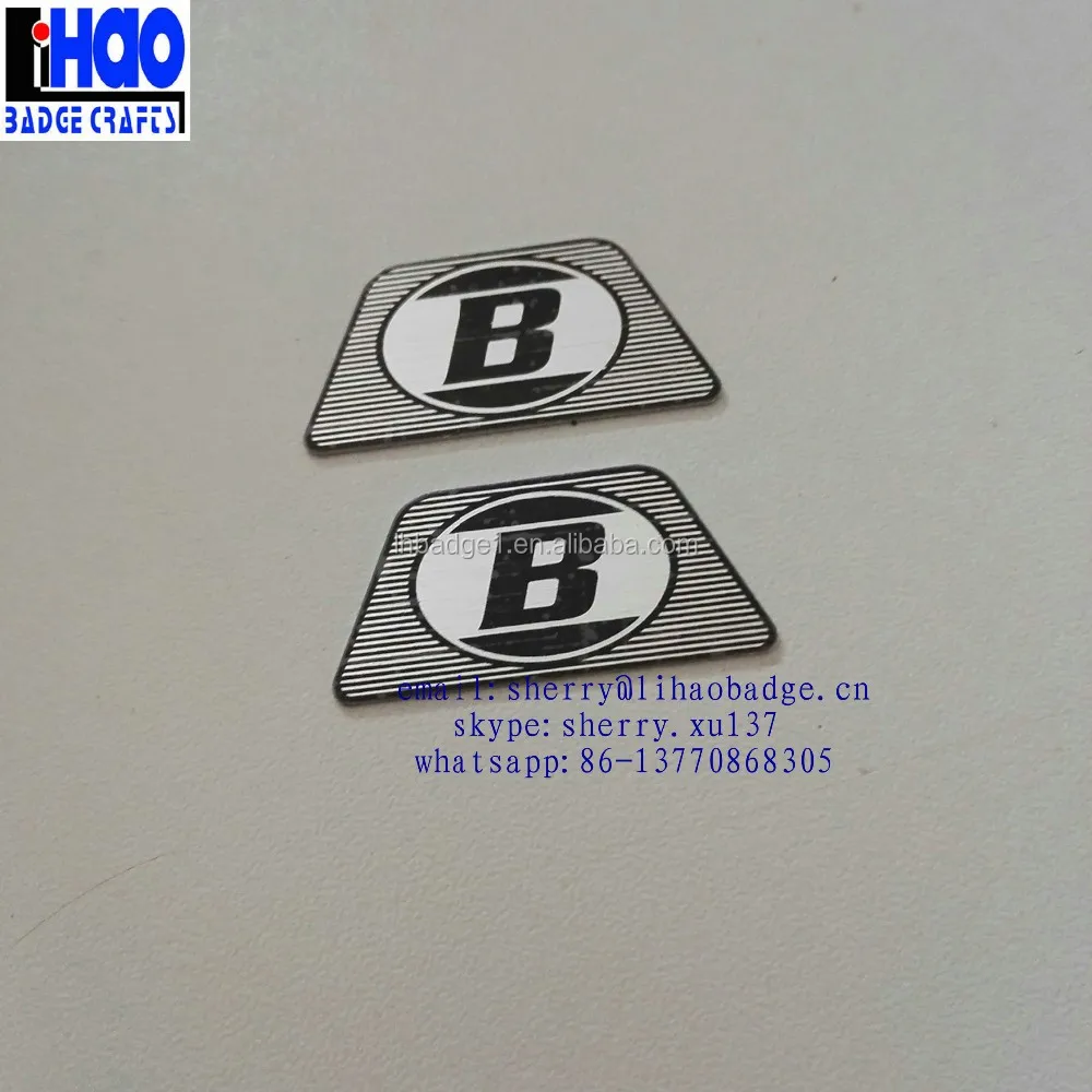 Self Adhesive Foam Tape Backside Metal Sticker Embossed Logo Brushed ...