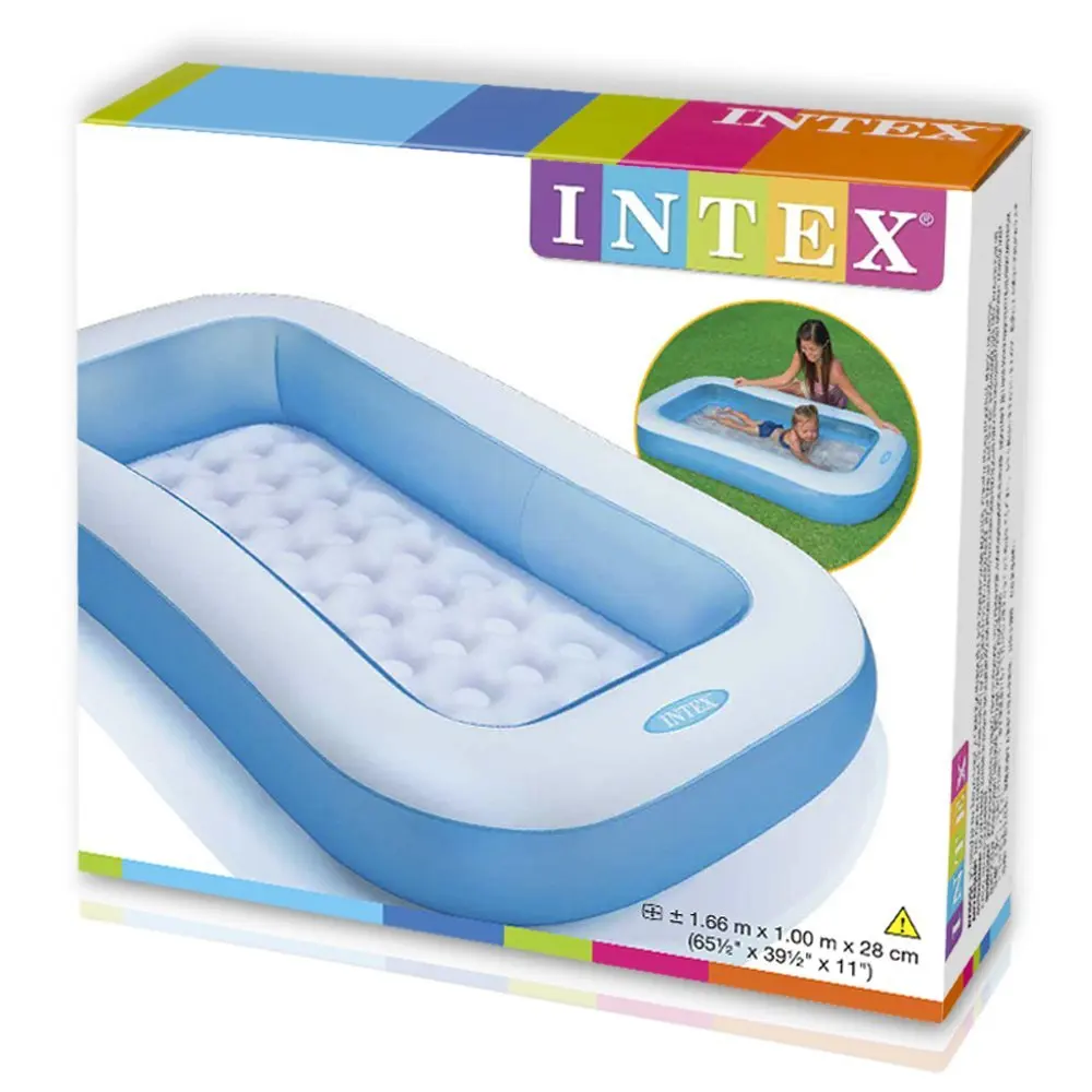 INTEX 57403 Rectangular Inflatable Swimming Pool - Durable & Easy to ...