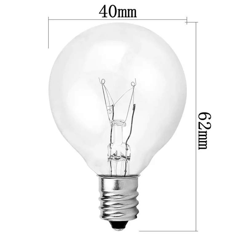 7W E17 Base G50 Globe Ball Light Glass Shell Replacement Bulbs