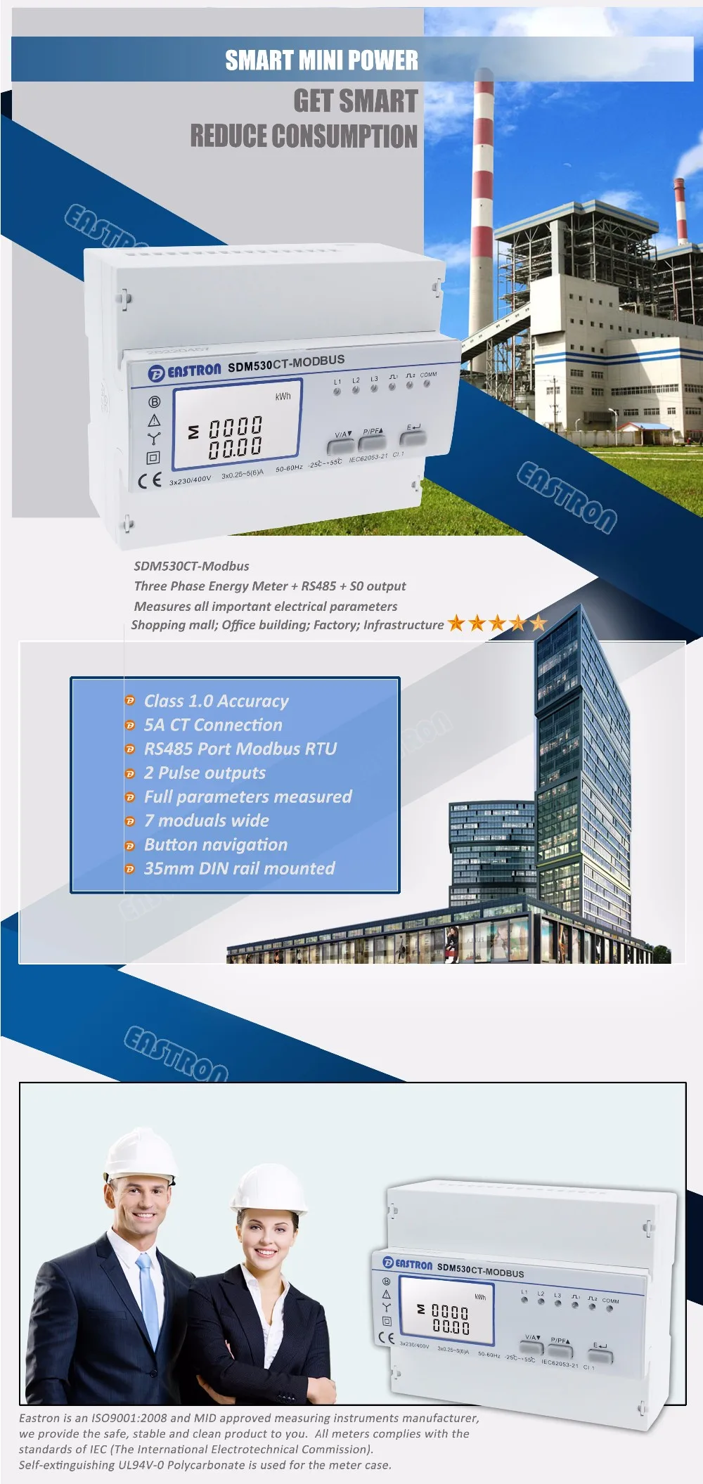 Sdm530ct-modbus Smart Meter - Accurate Three Phase Energy Measurement